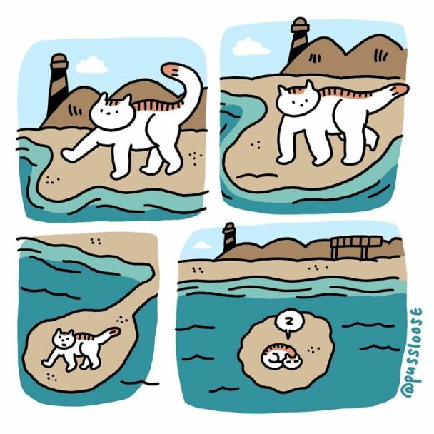 40 Textless Comics About The Wholesome Adventures Of A Man And His Cat