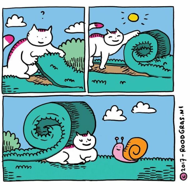 40 Textless Comics About The Wholesome Adventures Of A Man And His Cat