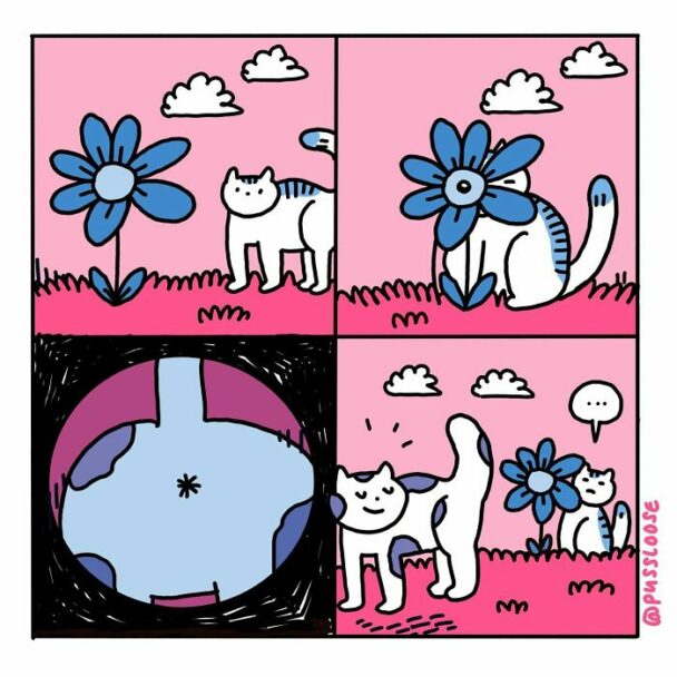 40 Textless Comics About The Wholesome Adventures Of A Man And His Cat