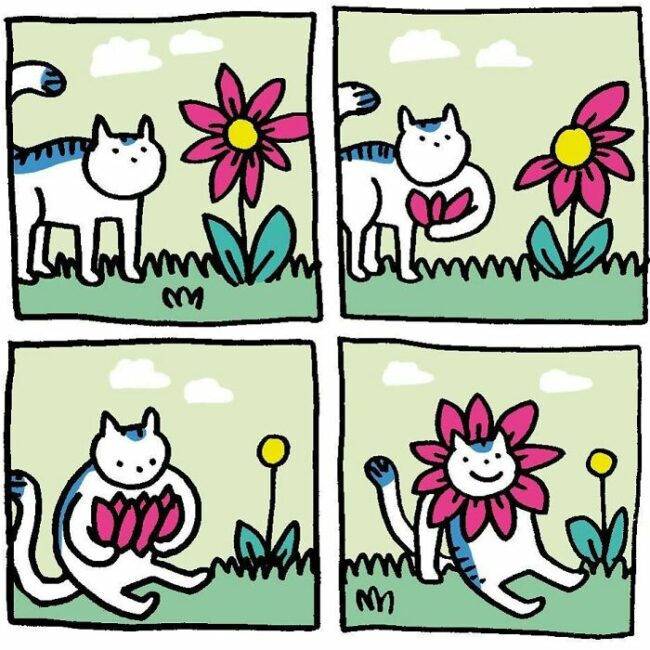 40 Textless Comics About The Wholesome Adventures Of A Man And His Cat
