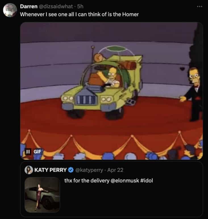 24 Funny Tweets About Katy Perry's CyberTruck Tweet To Elon Musk