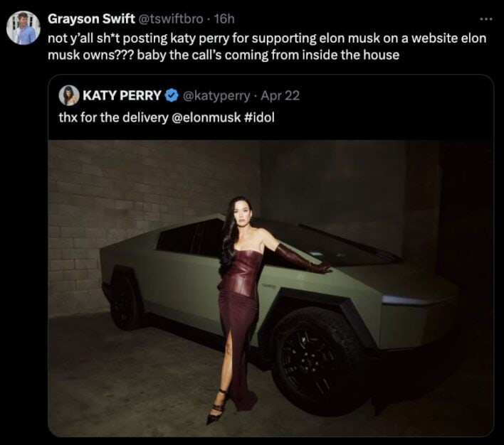 24 Funny Tweets About Katy Perry's CyberTruck Tweet To Elon Musk