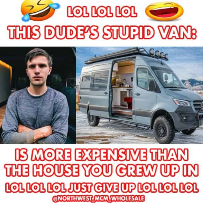 32 Van Life Memes Roasting The Digital Nomads Living In $80K Vans