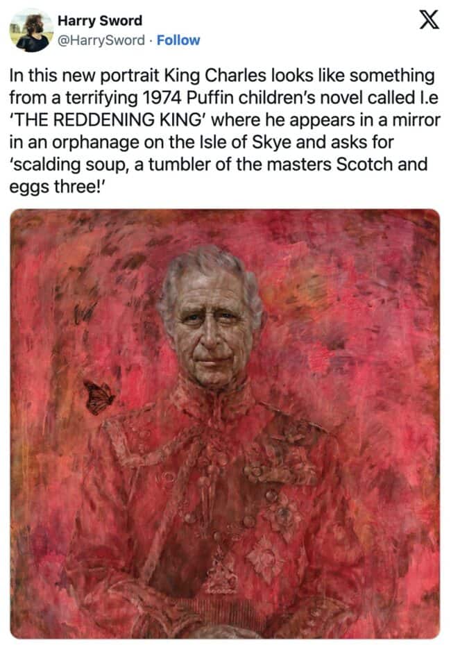 33 Funniest Memes And Reactions To King Charles Bizarre New Royal Portrait