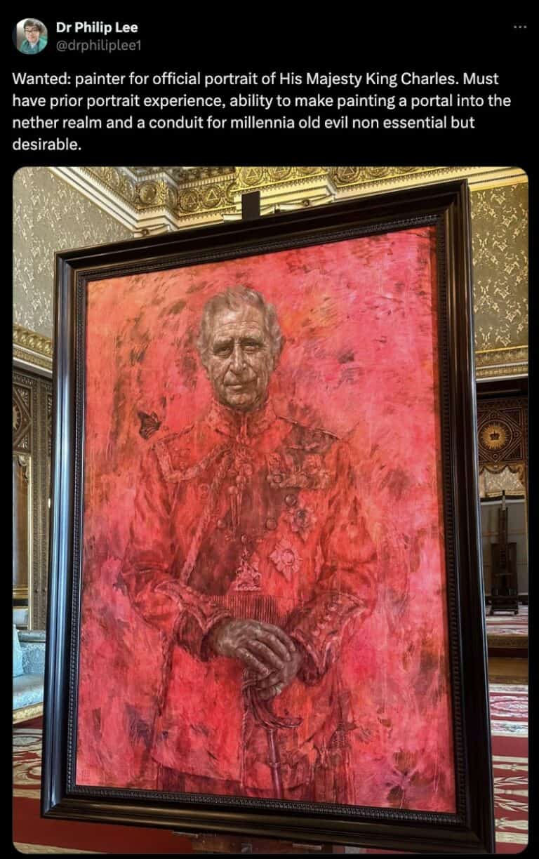 33 Funniest Memes And Reactions To King Charles Bizarre New Royal Portrait