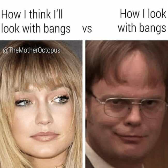 36 Funny Memes About Cutting Your Own Bangs From Women Who Made The Mistake