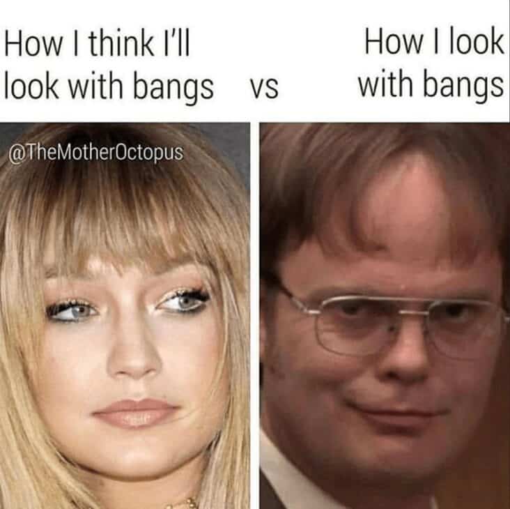 36 Funny Memes About Cutting Your Own Bangs From Women Who Made The Mistake