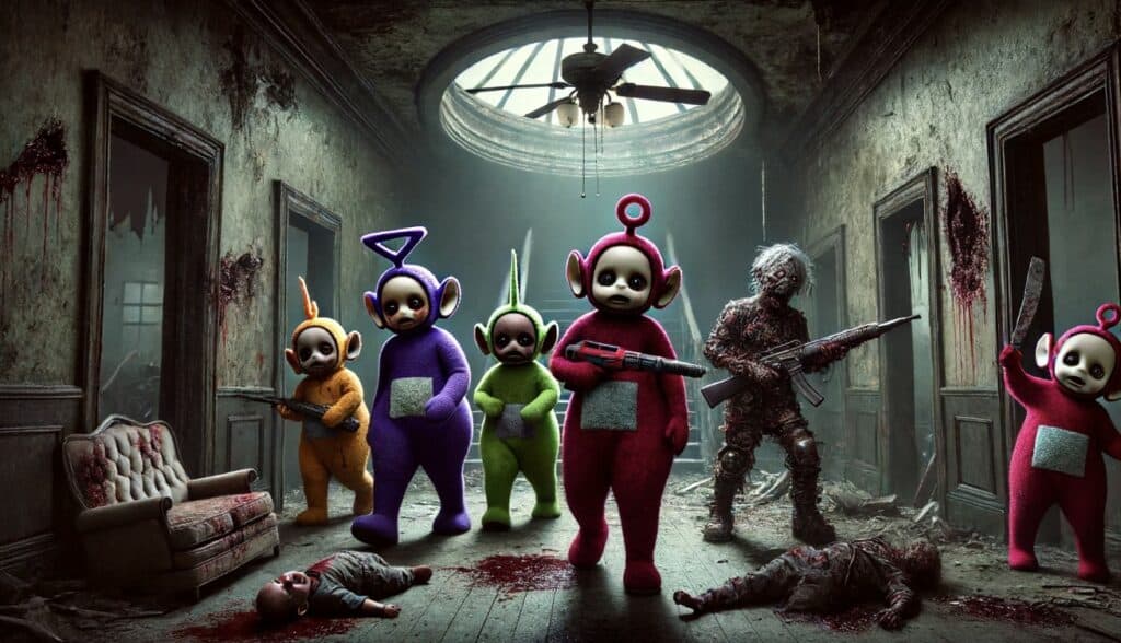 34 Terrifying AI Pictures Showing Teletubbies In The Horror Genre