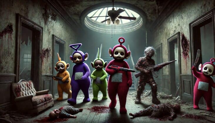 34 Terrifying AI Pictures Showing Teletubbies In The Horror Genre
