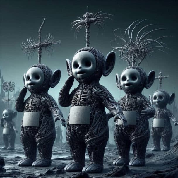34 Terrifying AI Pictures Showing Teletubbies In The Horror Genre