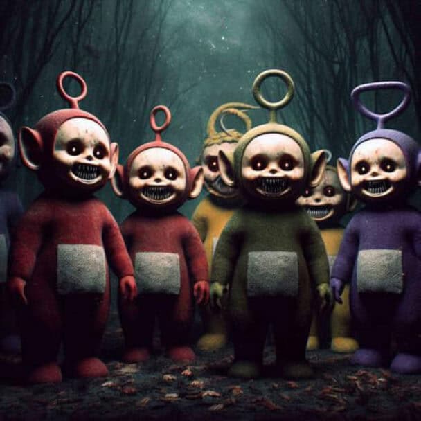 34 Terrifying AI Pictures Showing Teletubbies In The Horror Genre