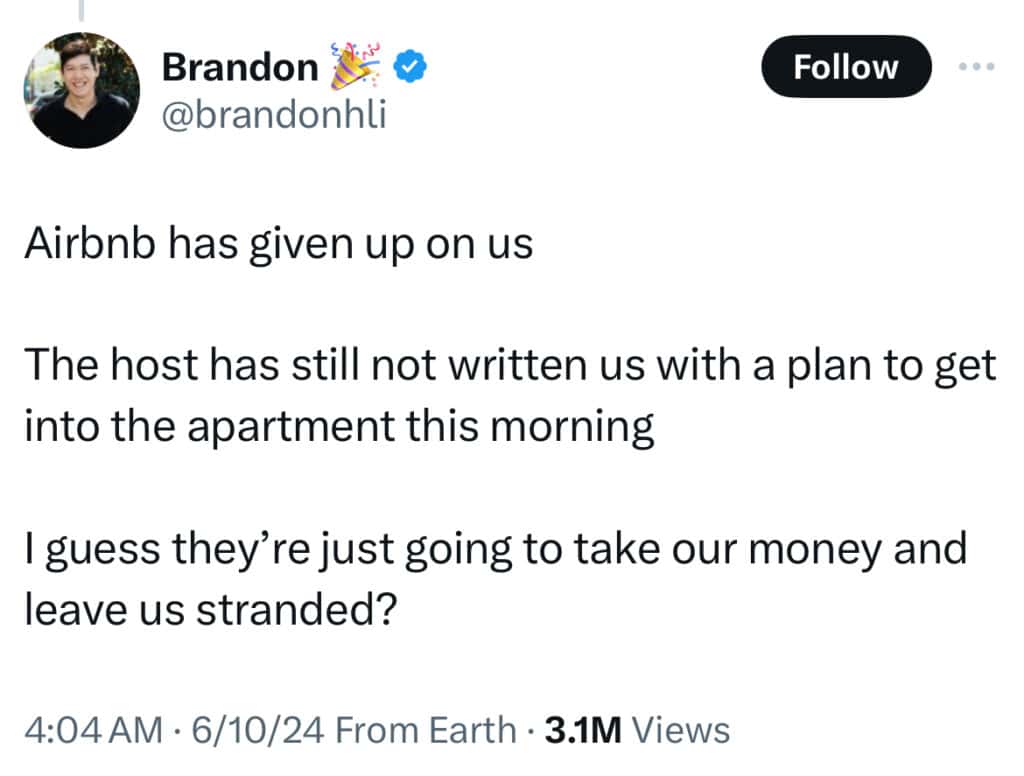 Man Exposes Airbnb Scam After Being Left Stranded In The Rain At 3 AM