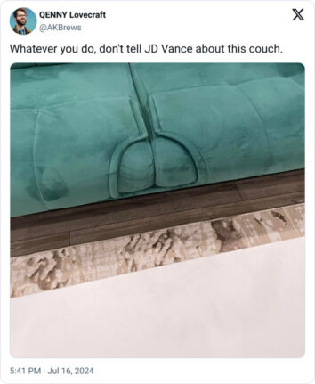 J.D. Vance Couch Memes Flood Social Media After Joke Tweet Sparks Wild ...