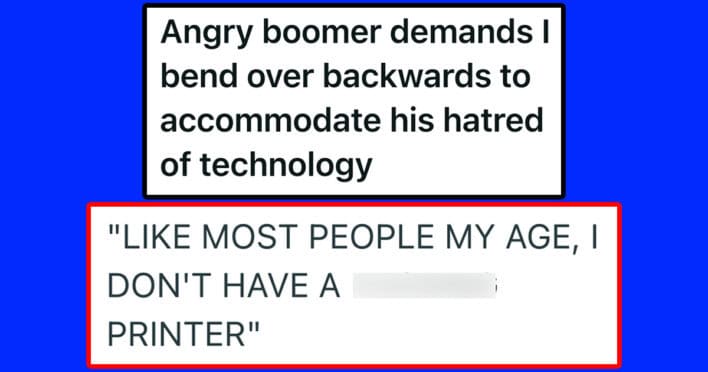 Entitled Boomer Loses It When Told To Print A Shipping Label, Then ...