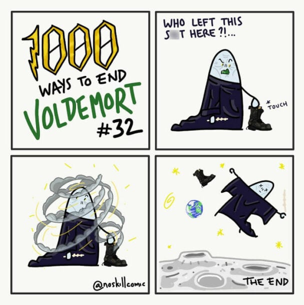 35 Hilariously Dark Comics Exploring 1000 Different Ways To End Voldemort