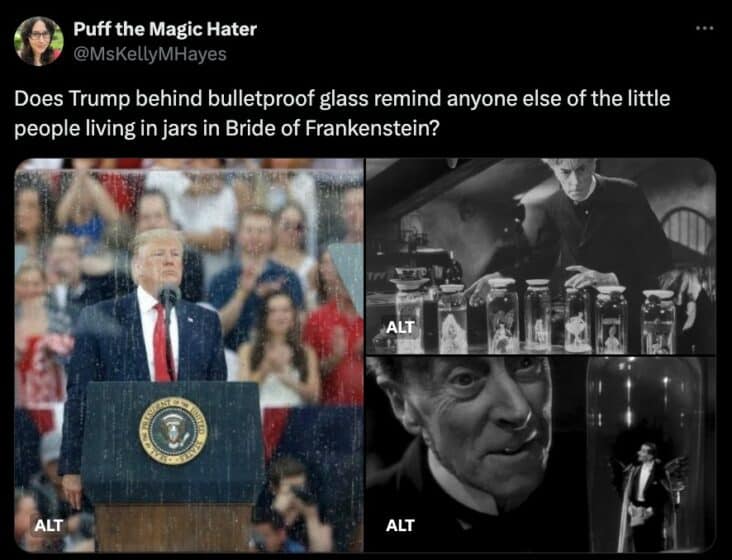 21 Funniest Memes Reacting To Trump Behind Bulletproof Glass During ...