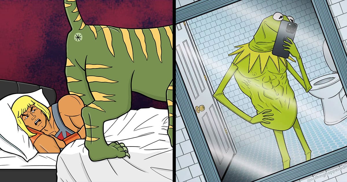 30 Dark Humor Illustrations Of Pop Culture Characters In Awkward Daily ... 30 Dark Humor Illustrations Of Pop Culture Characters In Awkward Daily ...