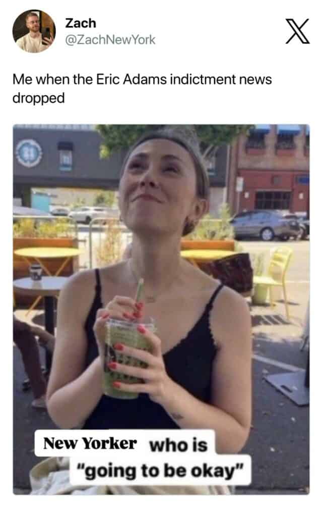 35 Funniest Memes And Reactions To NYC Mayor Eric Adams Indictment