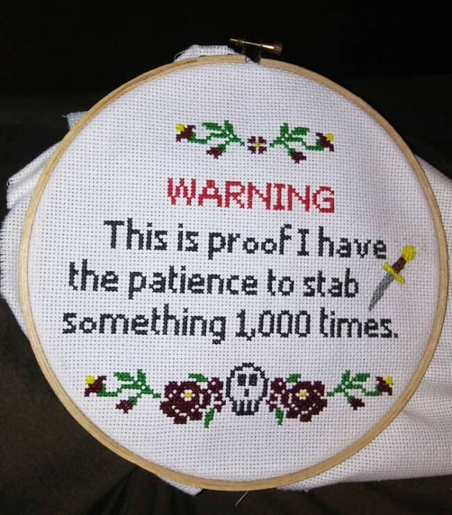 40 Hilariously Inappropriate And Dark Cross Stitch Patterns Your ...