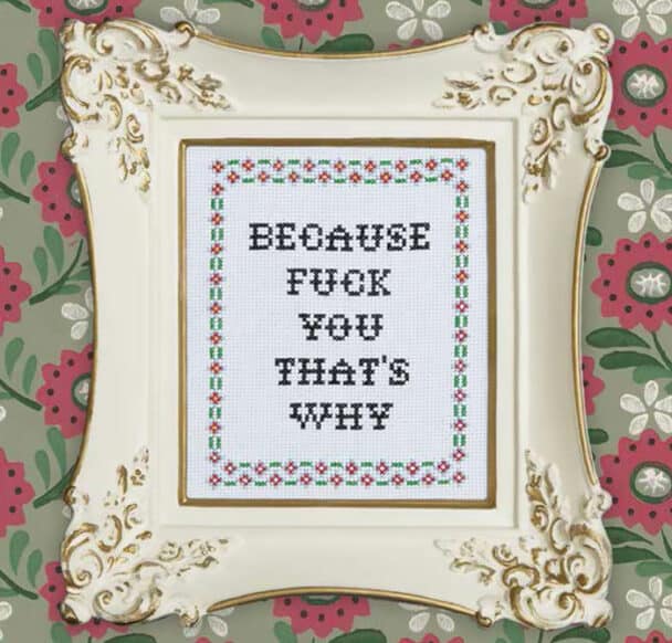 40 Hilariously Inappropriate And Dark Cross Stitch Patterns Your ...