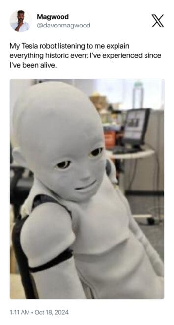 40 Funny 'My Tesla Robot' Memes Poking Fun At Everyday Tasks