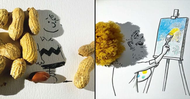 50 Creative Drawings By Vincent Bal That Use Shadows To Reveal Hidden ...