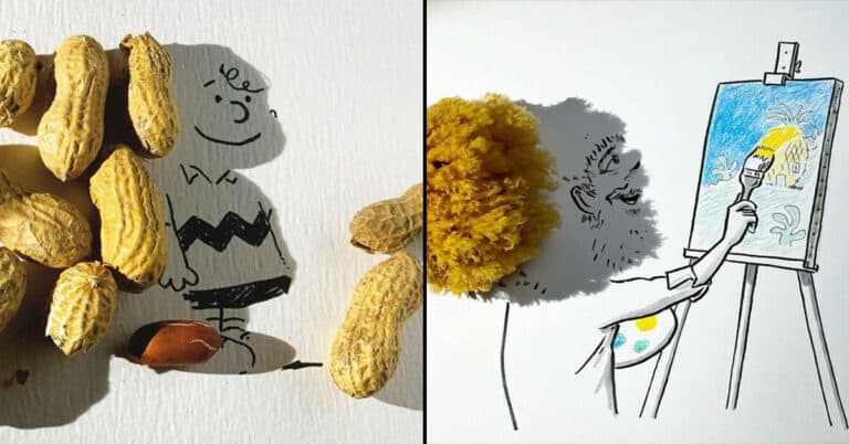 50 Creative Drawings By Vincent Bal That Use Shadows To Reveal Hidden ...