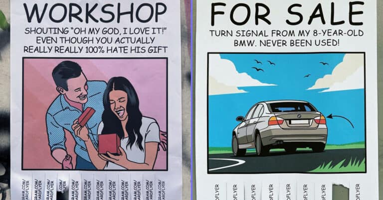 40 Hilariously Awkward Fake Flyers This Artist Hangs Around His City