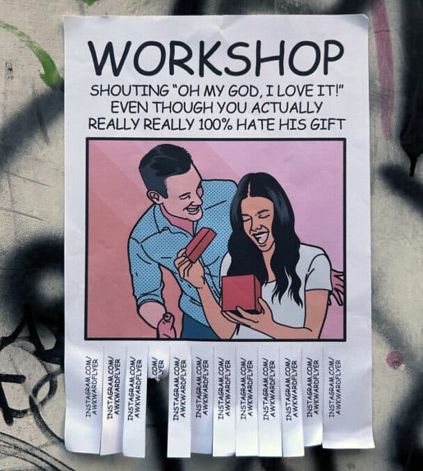 40 Hilariously Awkward Fake Flyers This Artist Hangs Around His City