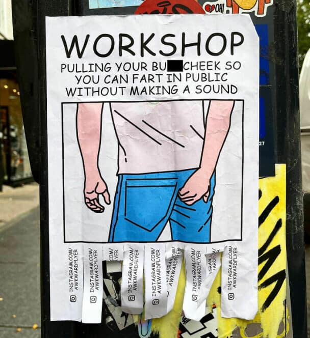 40 Hilariously Awkward Fake Flyers This Artist Hangs Around His City