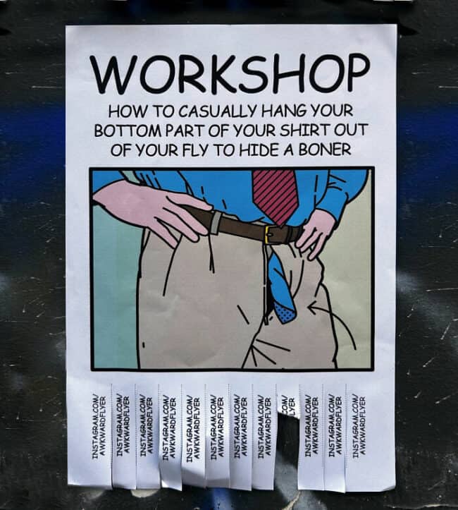 40 Hilariously Awkward Fake Flyers This Artist Hangs Around His City