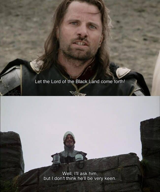 30 Hilarious Monty Python And Lord Of The Rings Mashup Memes True Geeks ...