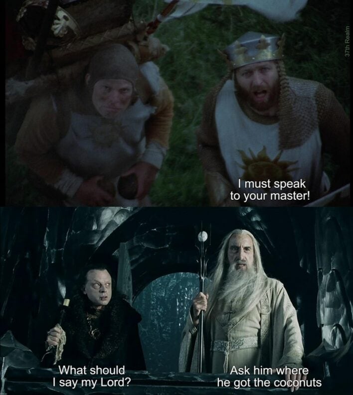 30 Hilarious Monty Python And Lord Of The Rings Mashup Memes True Geeks ...