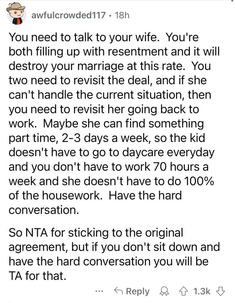 Man Works 70 Hours Per Week But His Stay-At-Home Wife Refuses To Do ...