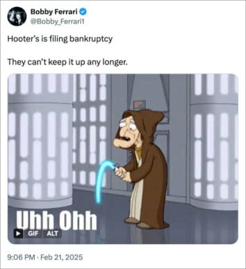 40+ Funniest Memes And Reactions To Hooters Filing For Bankruptcy