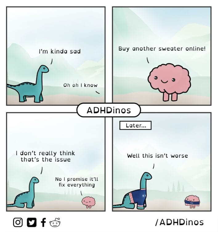 30+ Hilariously Relatable Comics About Living With ADHD from ADHDinos