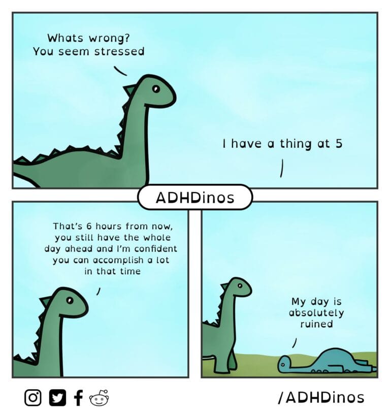 30+ Hilariously Relatable Comics About Living With ADHD from ADHDinos