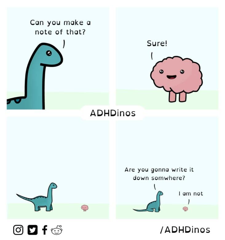 30+ Hilariously Relatable Comics About Living With ADHD from ADHDinos
