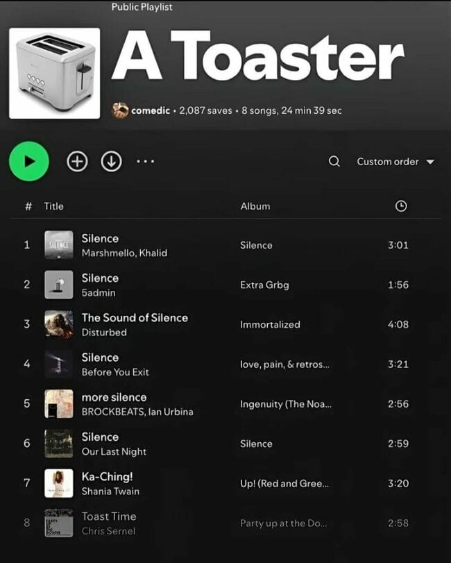 40 Hilariously Weird Spotify Playlists Making Jokes Out Of Song Titles