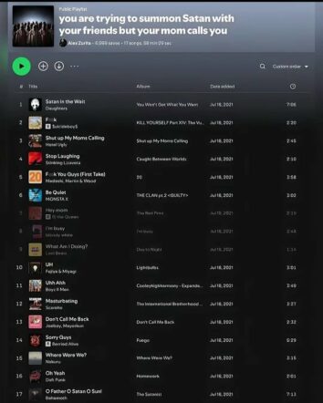 40 Hilariously Weird Spotify Playlists Making Jokes Out Of Song Titles