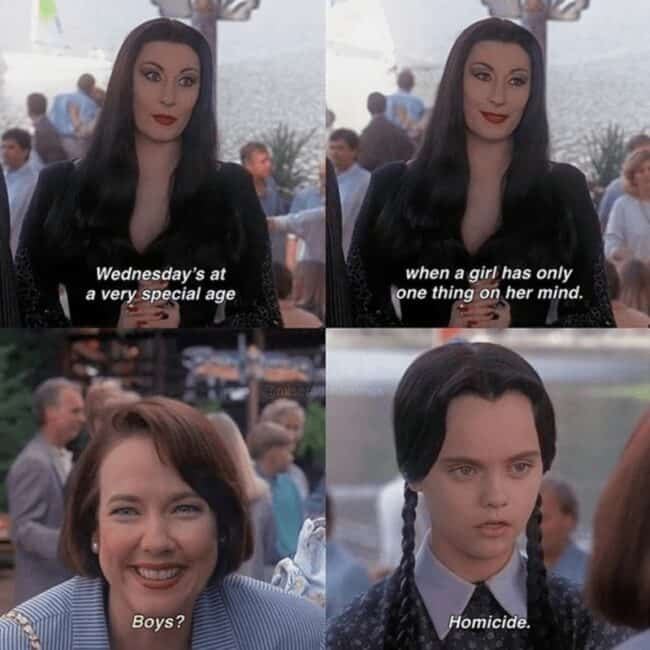 30 Funny Wednesday Addams Memes To Get You In A Dark Headspace