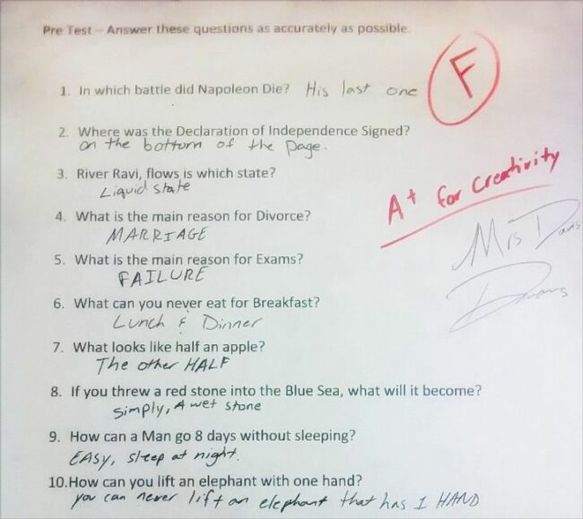 30 Funniest Kids Test Answers That Are Wrong In All The Hilarious Ways
