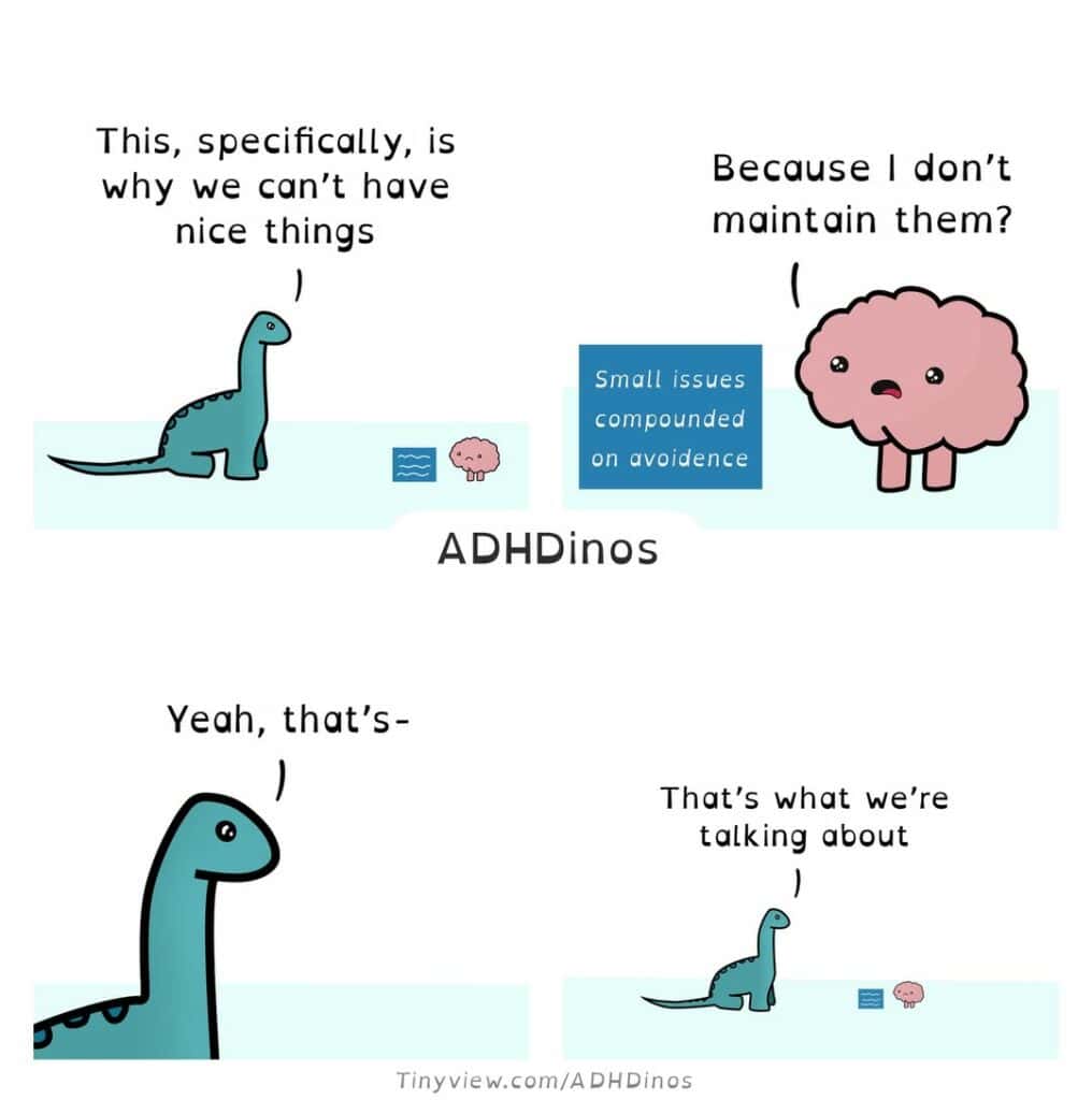 30 Hilarious Comics About Living With ADHD from ADHDinos