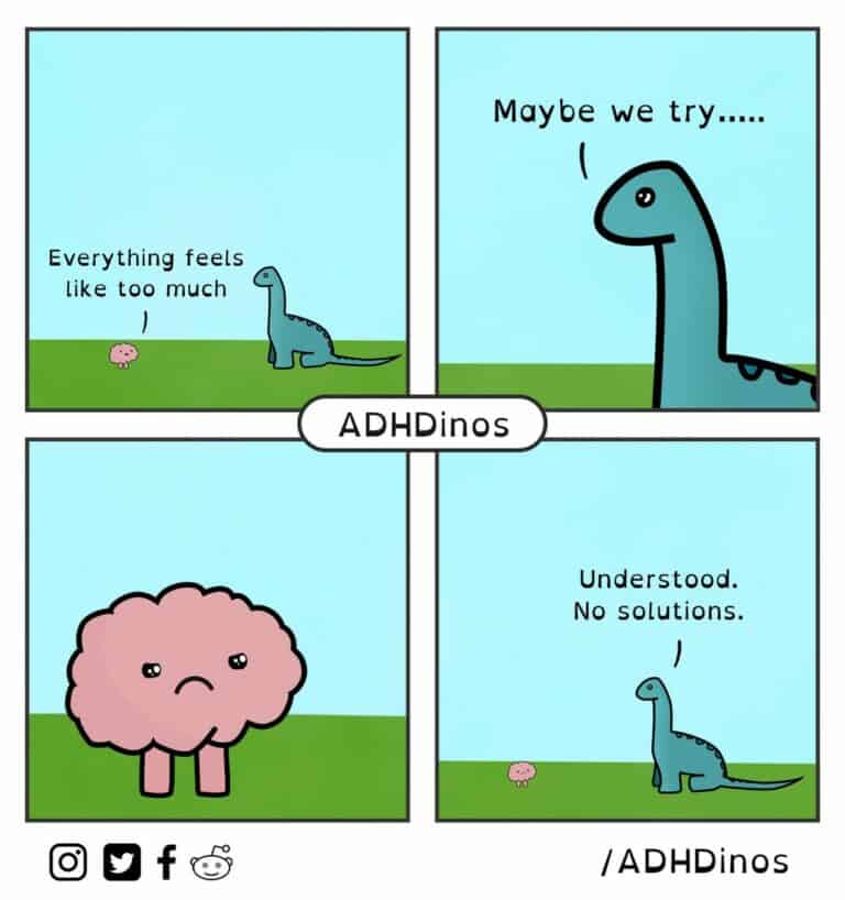 30 Hilarious Comics About Living With ADHD from ADHDinos
