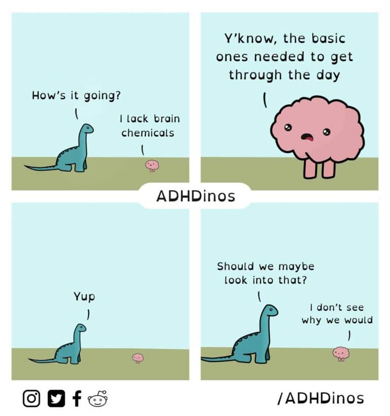 30 Hilarious Comics About Living With ADHD from ADHDinos