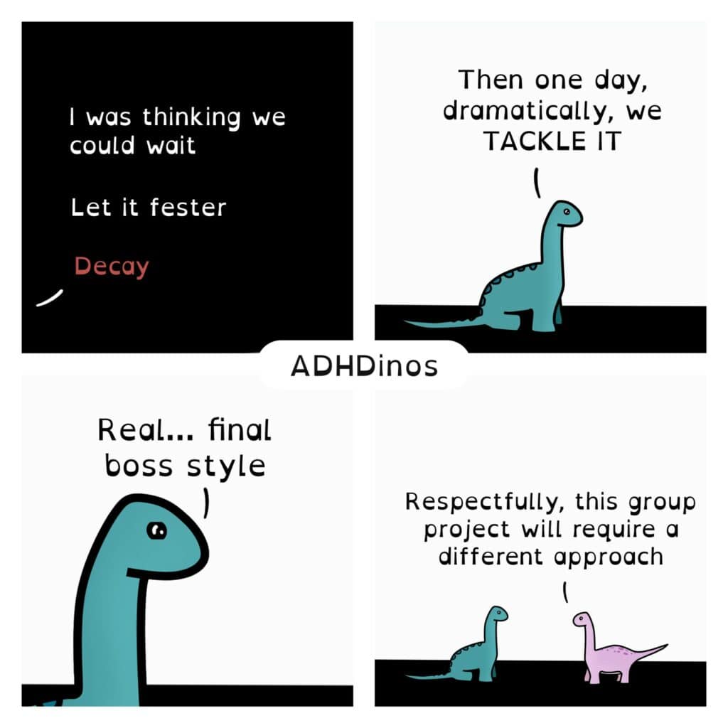 30 Hilarious Comics About Living With ADHD from ADHDinos