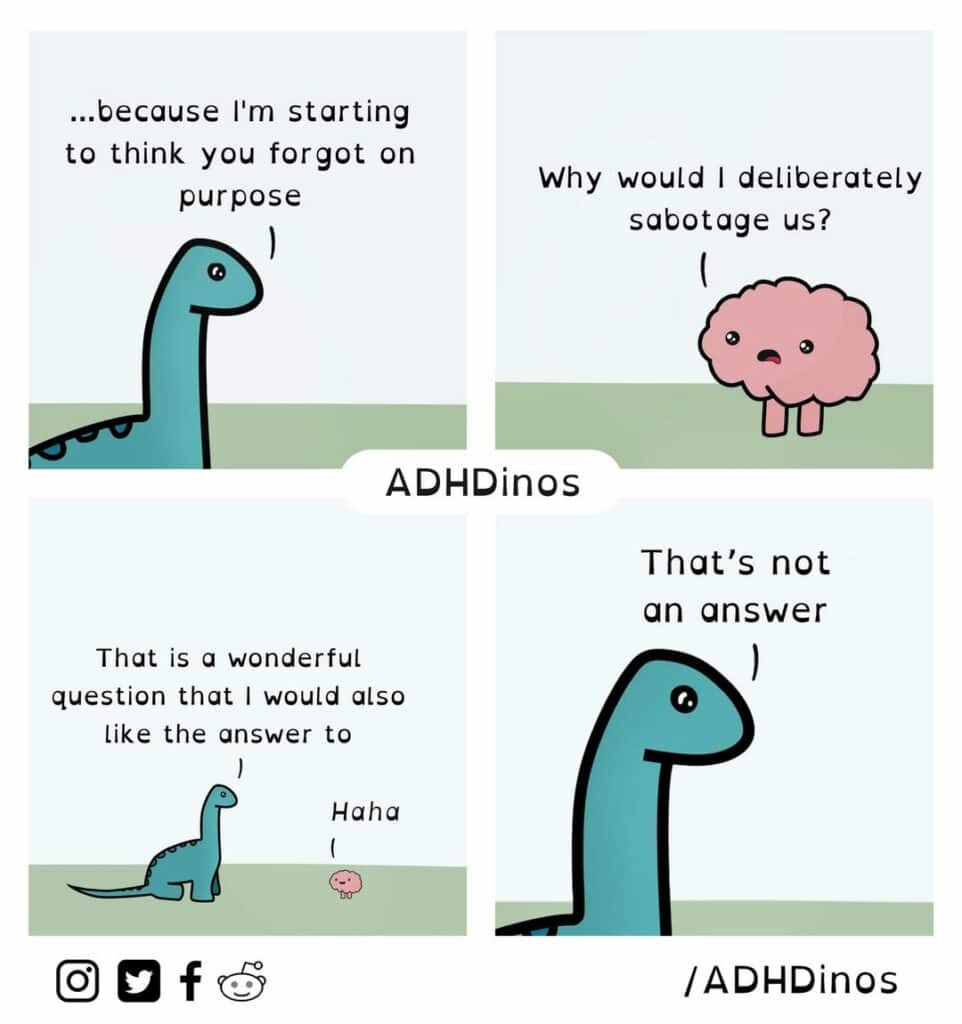 30 Hilarious Comics About Living With ADHD from ADHDinos