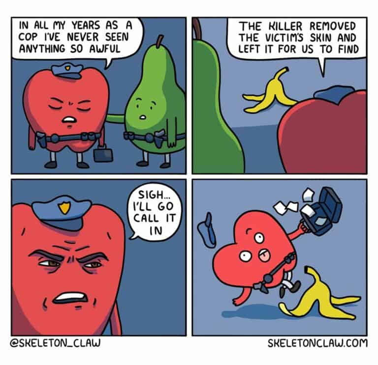 30 Hilariously Dark Comics From The Cartoonist Behind Skeleton Claw