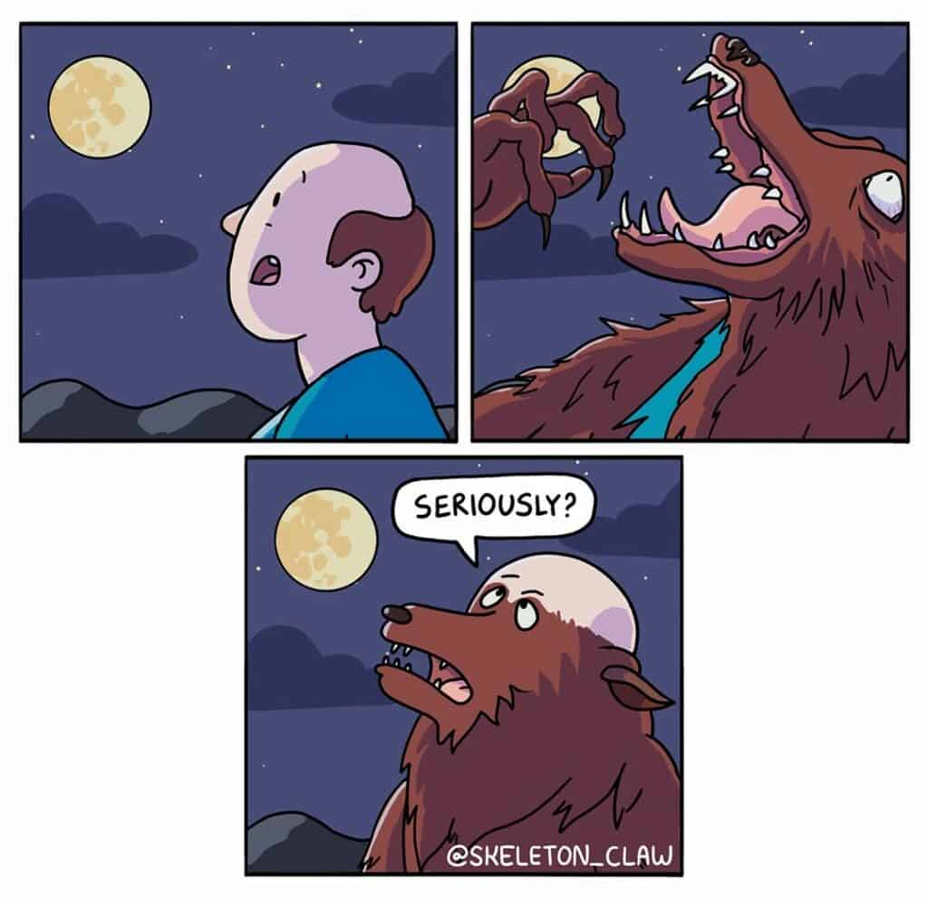30 Hilariously Dark Comics From The Cartoonist Behind Skeleton Claw