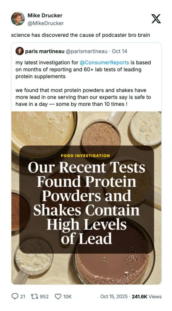 15 Funniest Memes About All The Lead In Protein Powder
